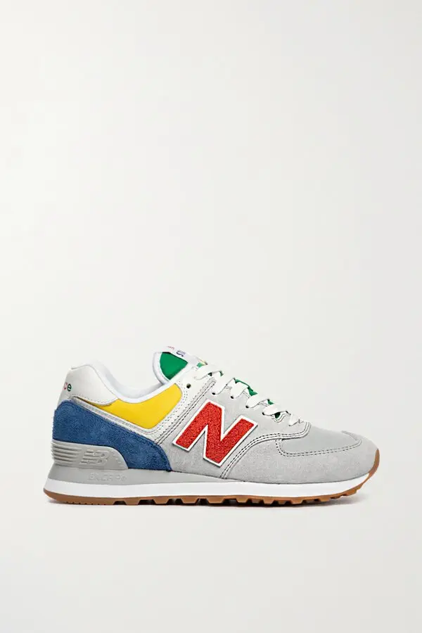 Staud New Balance 574 Suede And Mesh Sneakers