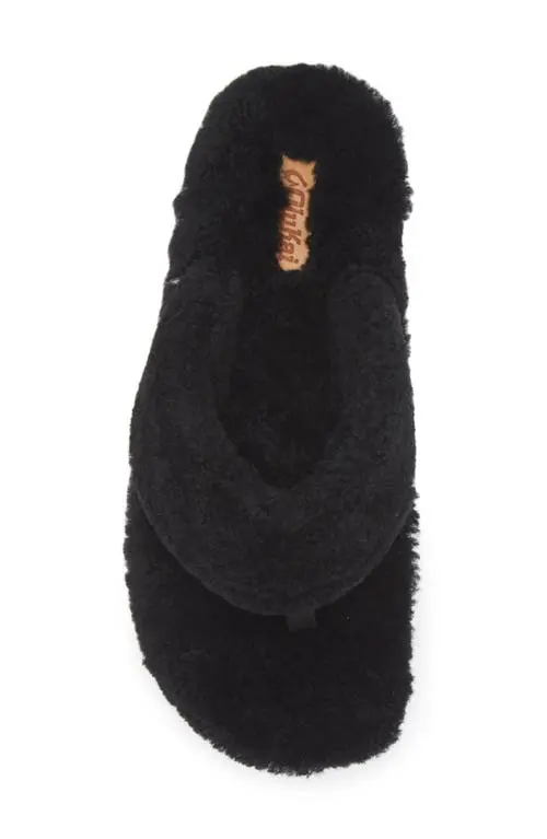 Olukai Kipea Heu Genuine Shearling Slide Sandal - Black/black