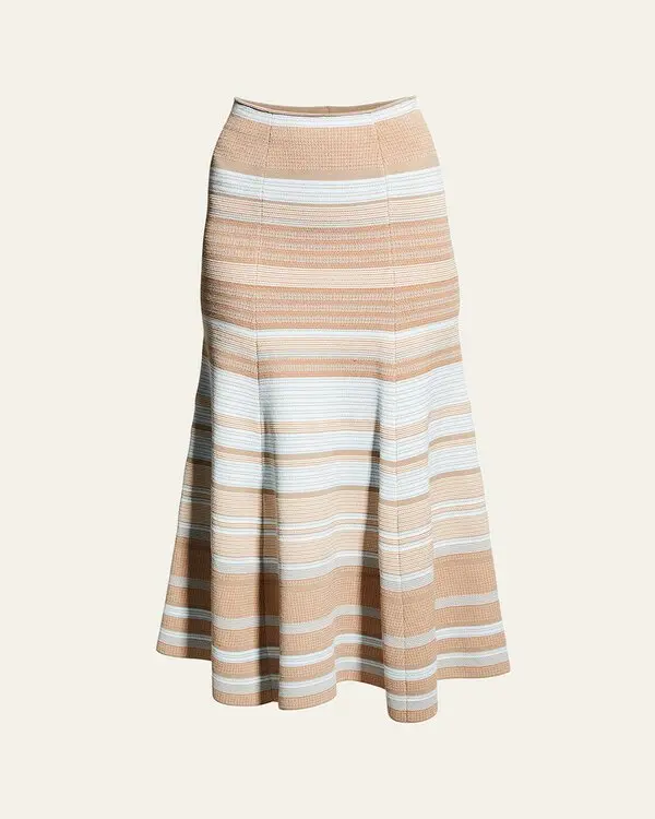 Giorgio Armani Stripe Knit Midi Skirt