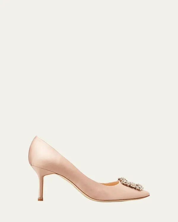 Manolo Blahnik Hangisi 70mm Pump - Flesh