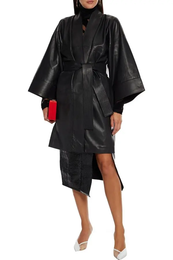 Dundas Leather Kimono In Black - 62% Off | Editorialist