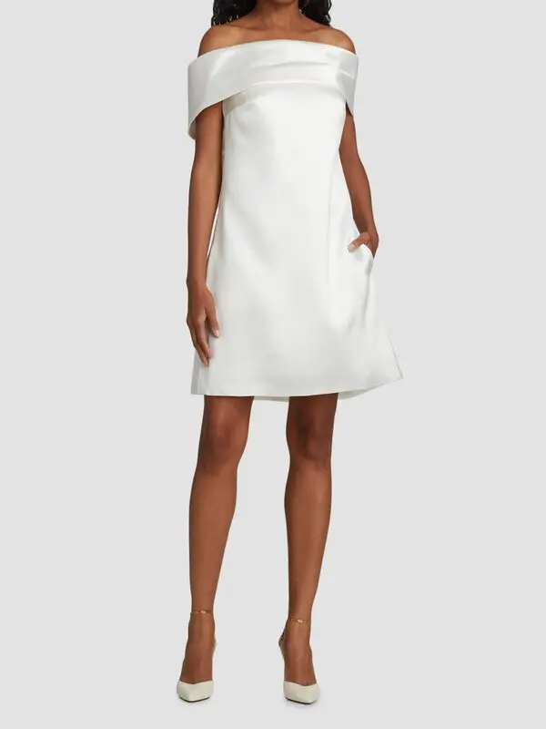 Amsale Mikado Off-the-shoulder Shift Dress