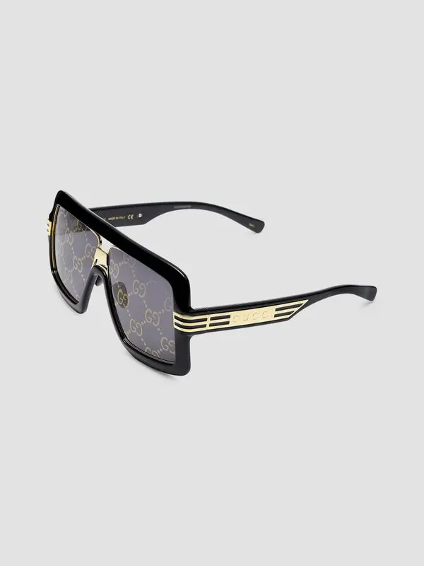 Gucci 60mm Injection Mask Sunglasses - Black