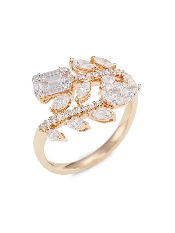 Saks Fifth Avenue Collection 14k & Multi-cut 1.04 Tcw Diamond Vine Ring - Rose Gold