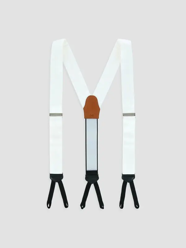 Trafalgar Monte Bello Silk Suspenders - White