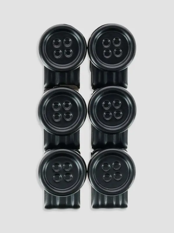 Trafalgar 6-piece No-sew Suspenders Buttons - Black