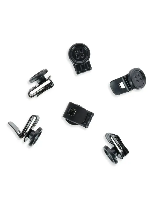 Trafalgar 6-piece No-sew Suspenders Buttons - Black