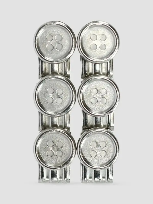Trafalgar 6-piece No-sew Suspenders Buttons - Silver