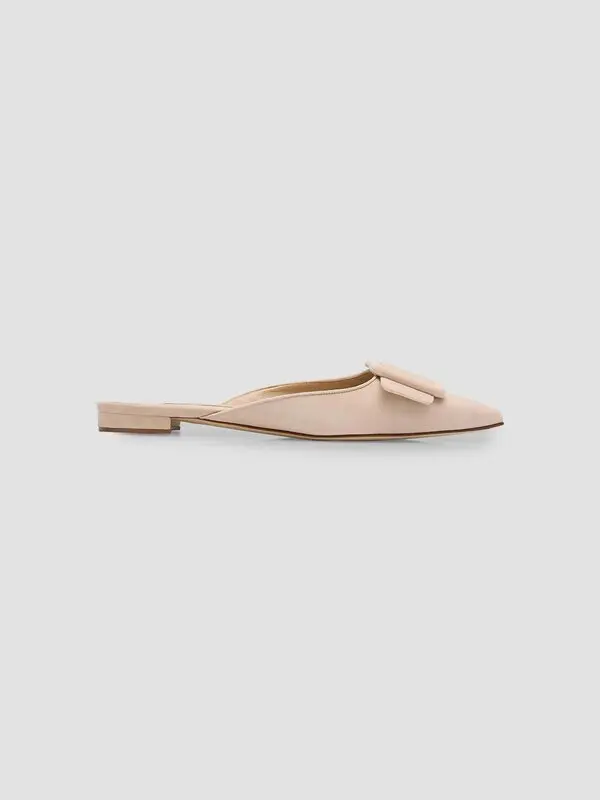 Manolo Blahnik Maysale Suede Flats - Nude