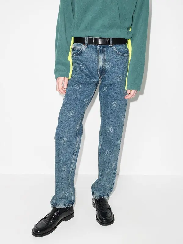 Martine Rose Logo-print Straight-leg Jeans