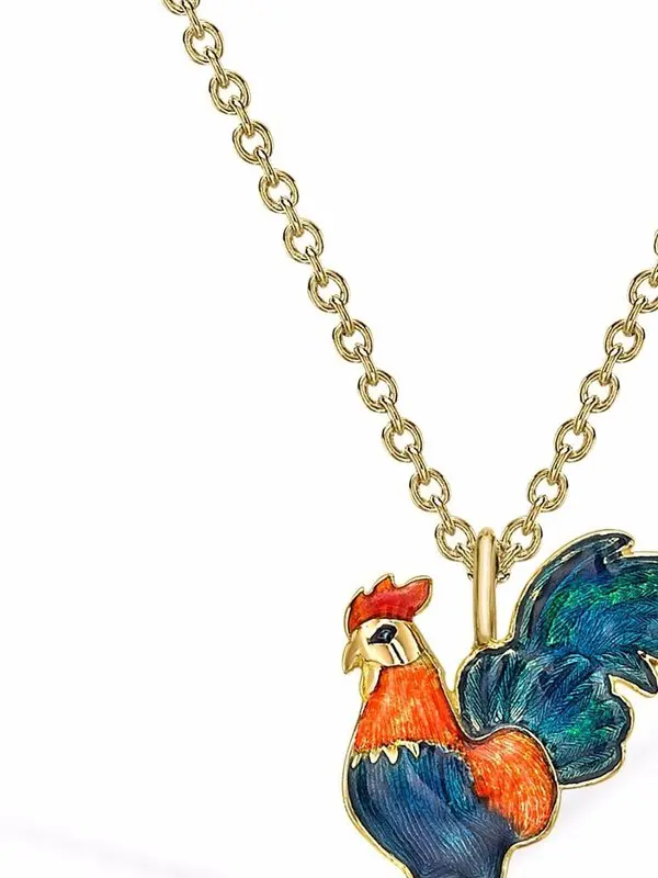 PRAGNELL 18kt Yellow Zodiac Rooster Pendant Necklace