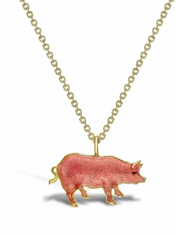 PRAGNELL 18kt Yellow Zodiac Pig Pendant Necklace - Gold