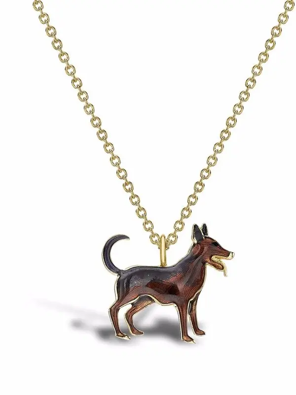 PRAGNELL 18kt Yellow Zodiac Dog Pendant Necklace - Gold