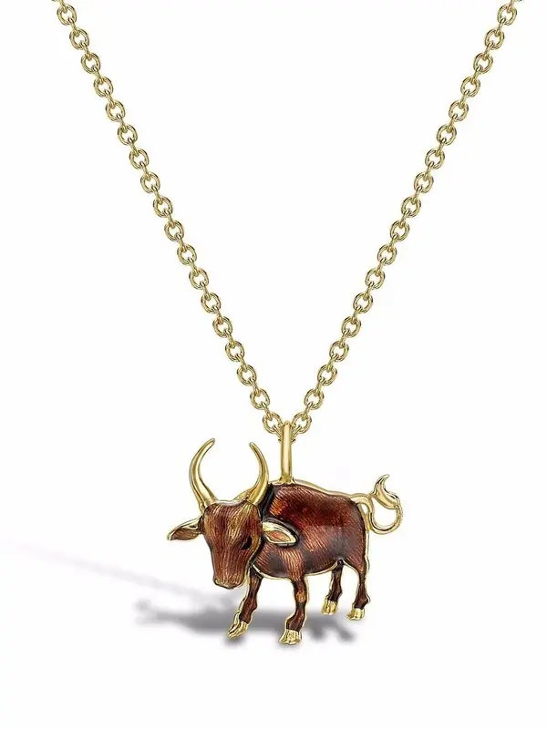 PRAGNELL 18kt Yellow Zodiac Ox Pendant Necklace - Gold