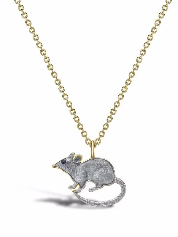 PRAGNELL 18kt Yellow Zodiac Rat Pendant Necklace - Gold