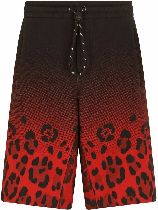 Dolce & Gabbana Gradient Leopard-print Track Shorts