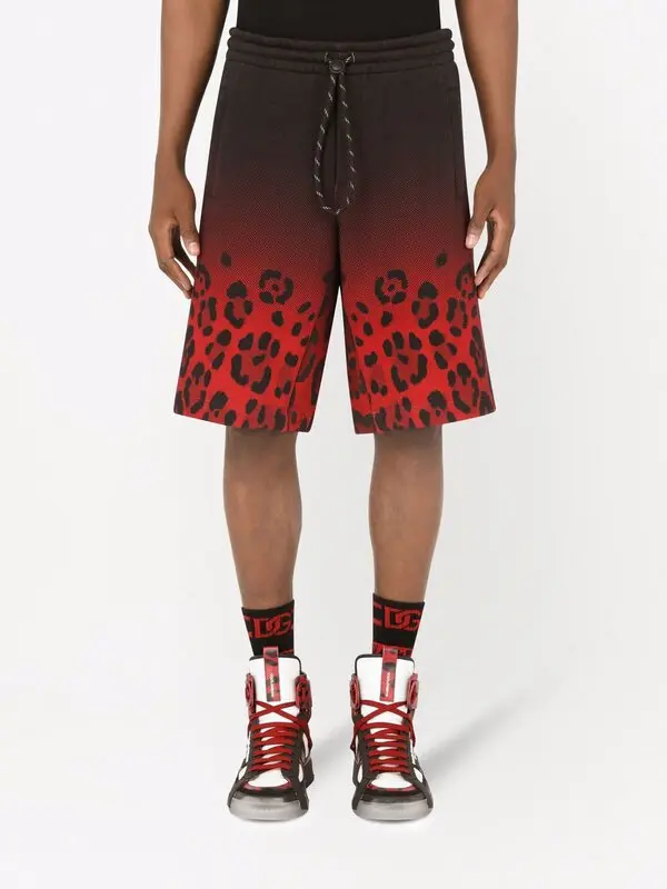 Dolce & Gabbana Gradient Leopard-print Track Shorts
