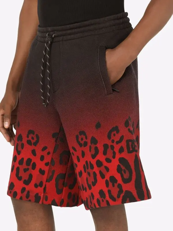 Dolce & Gabbana Gradient Leopard-print Track Shorts