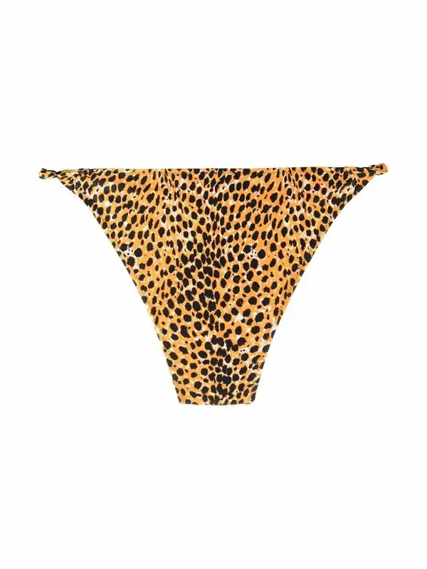 GANNI Animal-print Bikini Bottom - Orange