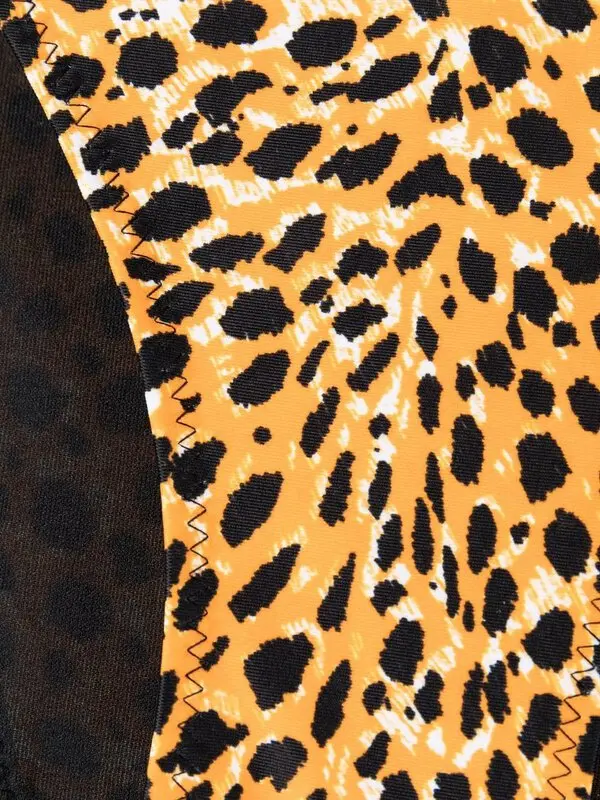 GANNI Animal-print Bikini Bottom - Orange
