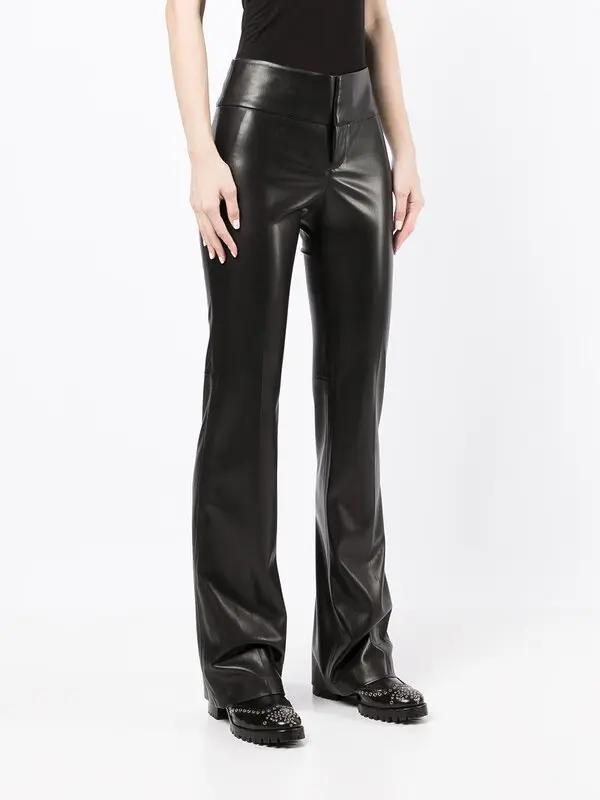 Alice + Olivia Olivia Vegan Leather Flared Trousers