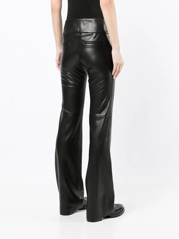 Alice + Olivia Olivia Vegan Leather Flared Trousers