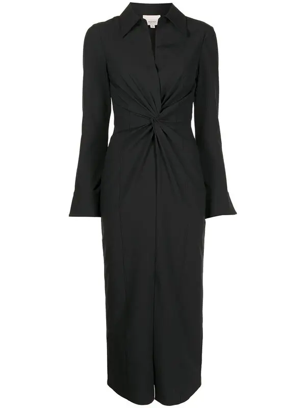 Cinq À Sept Mckenna Twist Midi Shirt Dress - Black