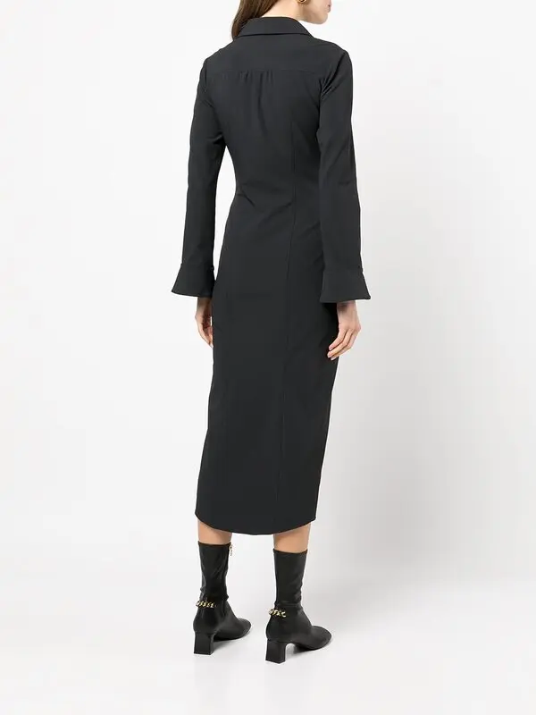 Cinq À Sept Mckenna Twist Midi Shirt Dress - Black