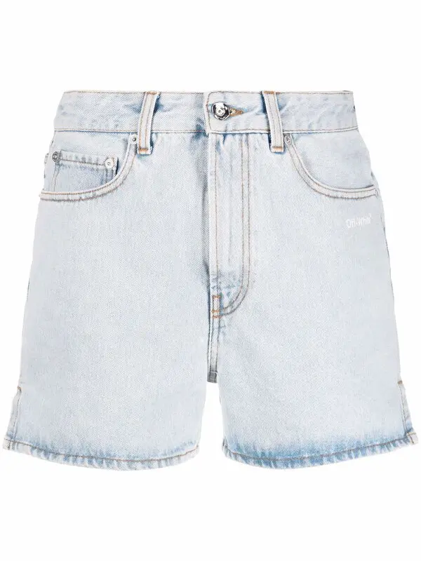 Off-White Diag-stripe Denim Shorts