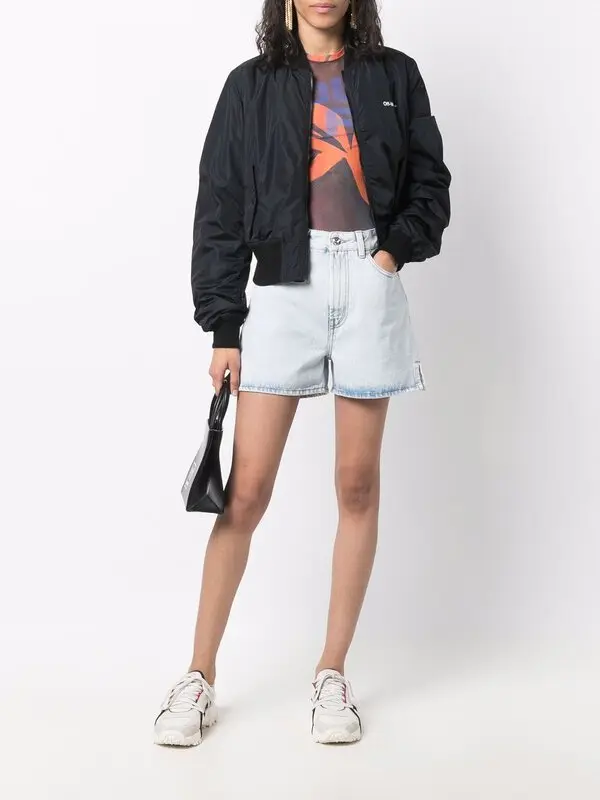 Off-White Diag-stripe Denim Shorts