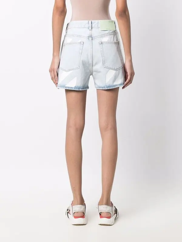 Off-White Diag-stripe Denim Shorts