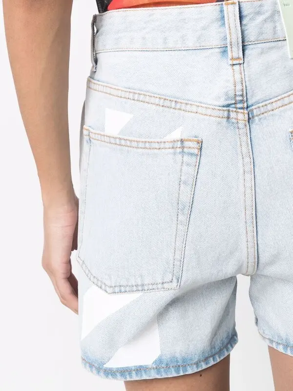 Off-White Diag-stripe Denim Shorts