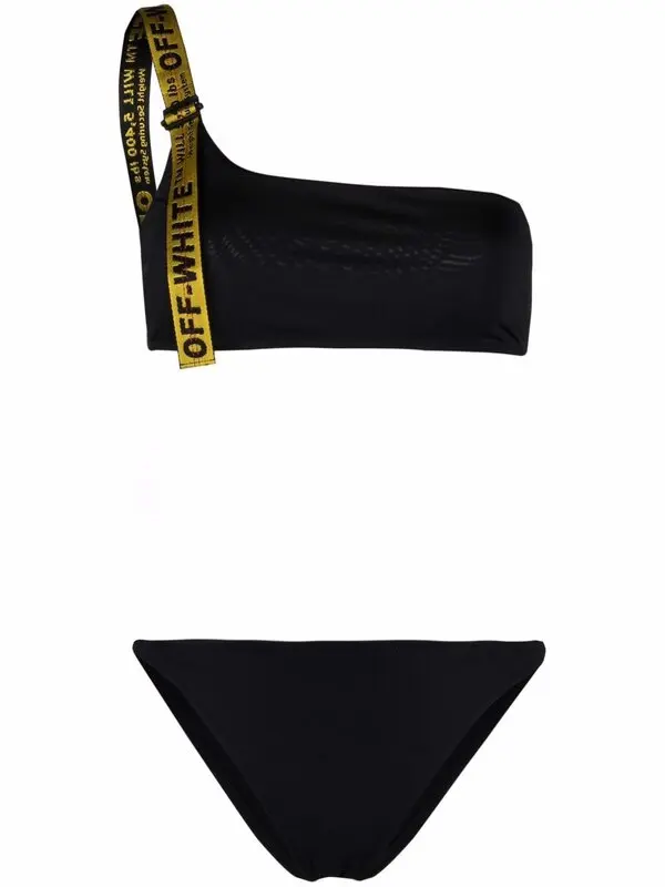 Off-White Asymmetric Bikini With Industrial Strap