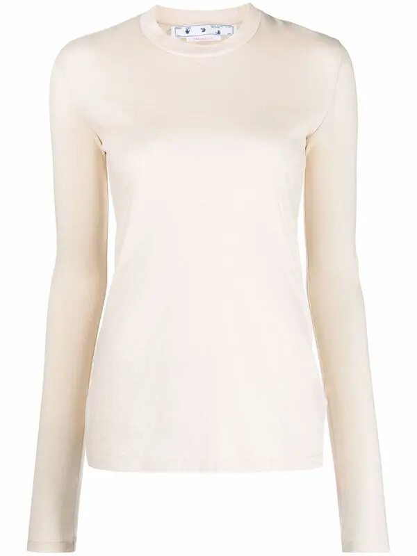 Off-White Diag-print Long-sleeve T-shirt - Neutrals