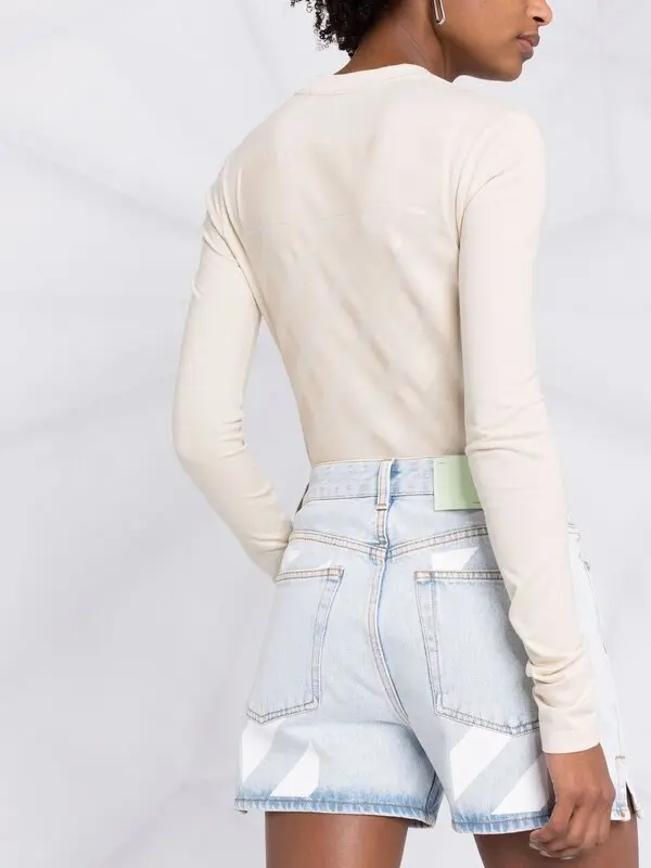 Off-White Diag-print Long-sleeve T-shirt - Neutrals