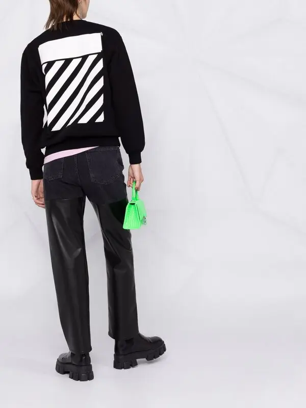 Off-White Diag-stripe Printed Sweatshirt - Black