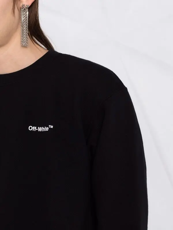 Off-White Diag-stripe Printed Sweatshirt - Black