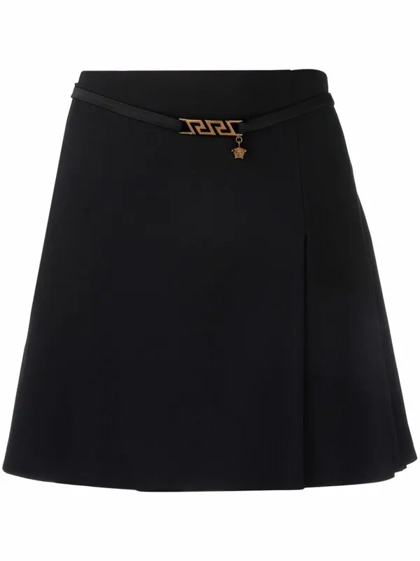 Versace La Greca Chain A-line Mini Skirt