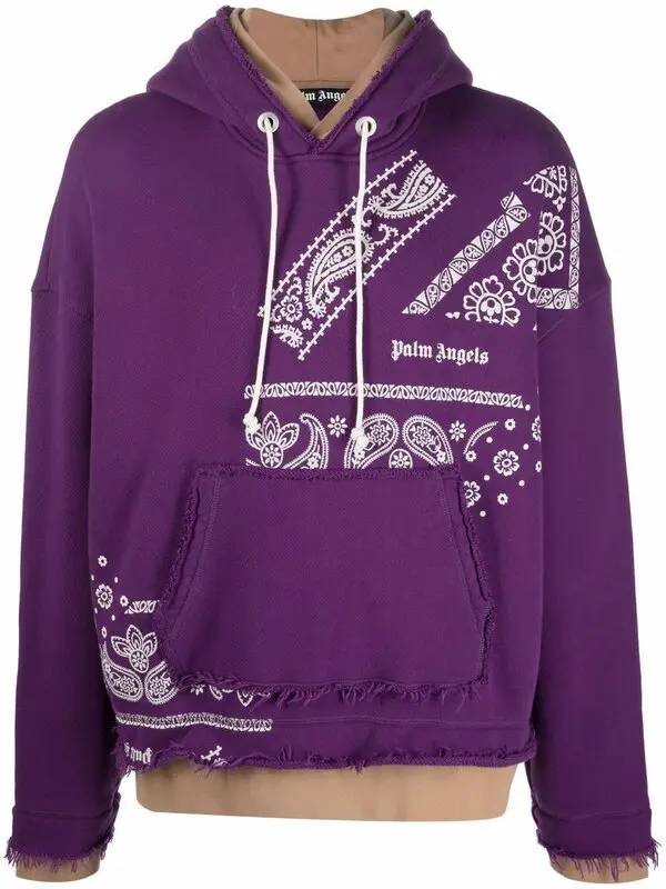 Palm Angels Bandana-print Hoodie - Purple