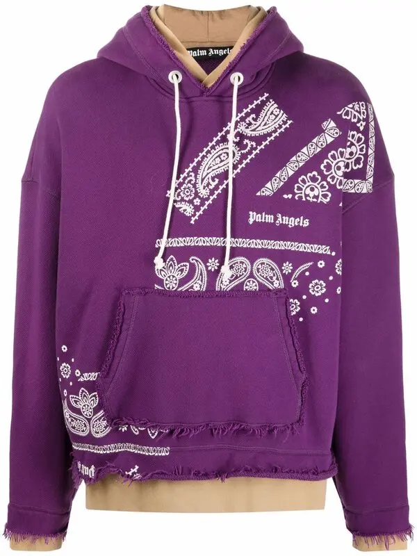 Palm Angels Bandana-print Hoodie - Purple
