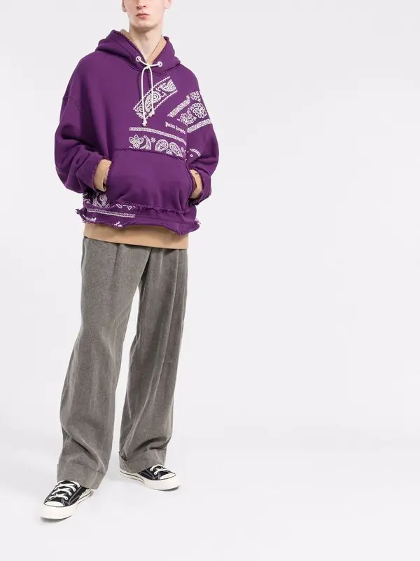 Palm Angels Bandana-print Hoodie - Purple