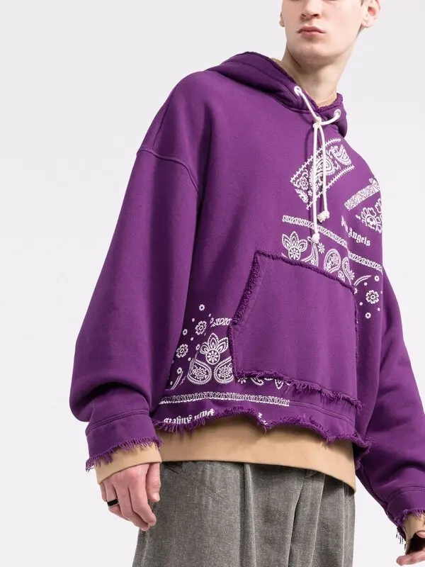 Palm Angels Bandana-print Hoodie - Purple