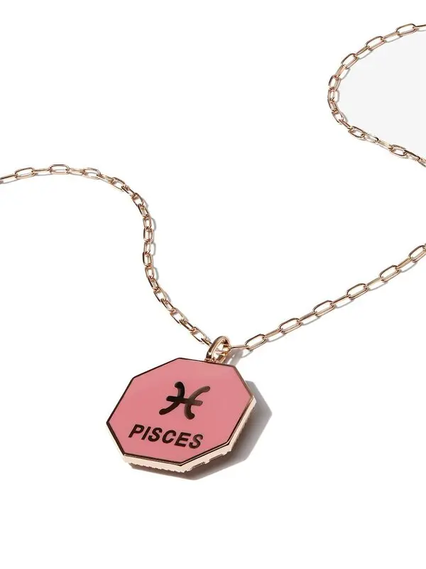 Shay 18k Rose Gold Zodiac Disc Diamond Necklace