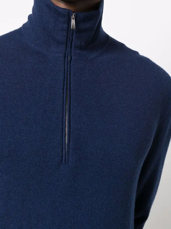 Malo Zip-placket Pullover - Blue