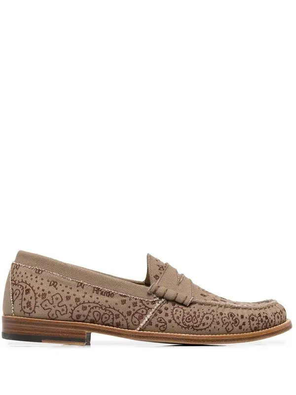 Rhude Bandana-print Low-heel Loafers - Brown