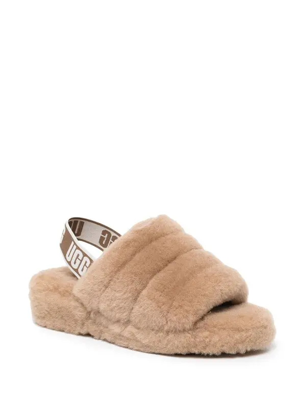 UGG Fluff Yeah Slingback Slippers - Brown