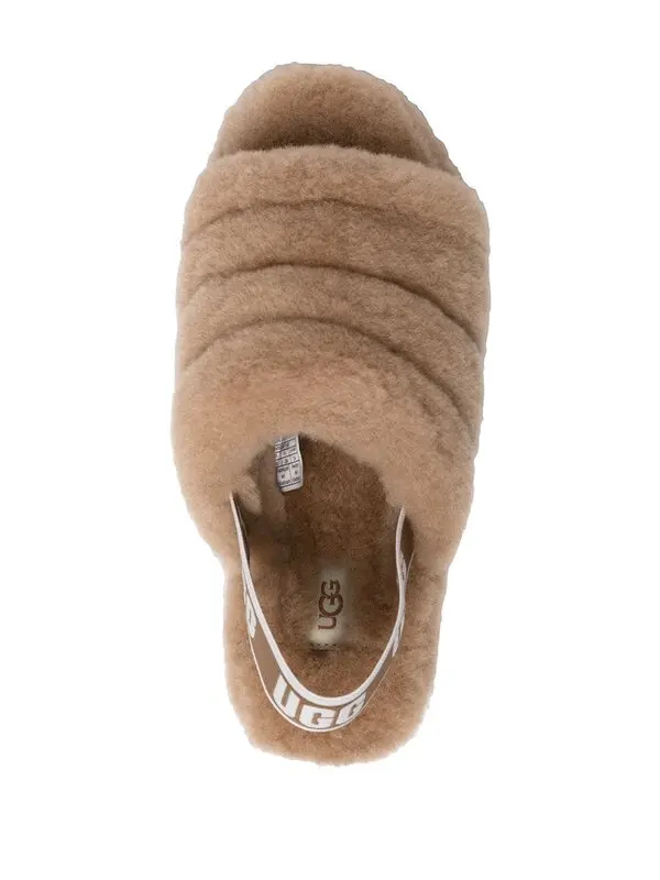 UGG Fluff Yeah Slingback Slippers - Brown