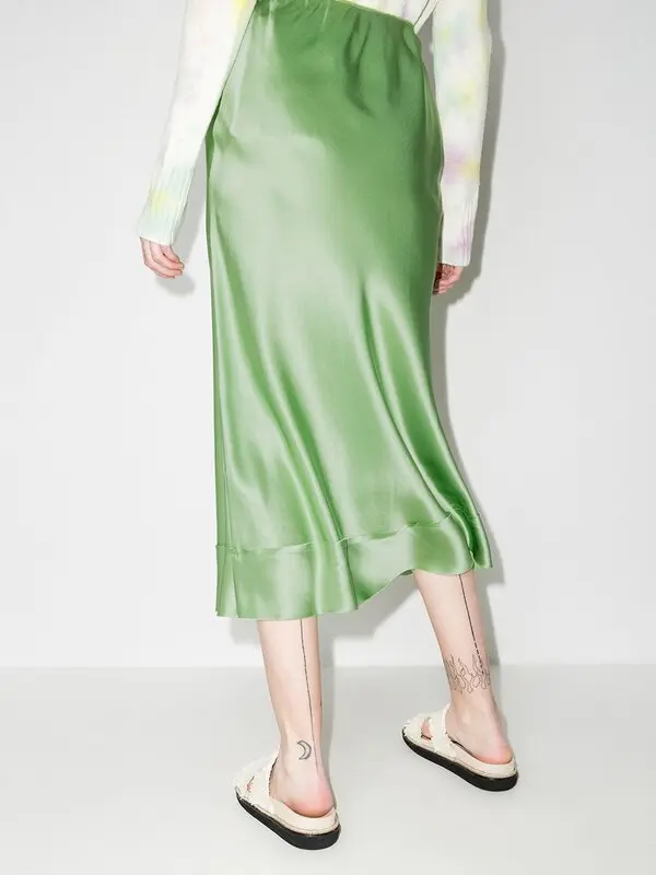 LEE MATHEWS Stella Silk Midi Skirt