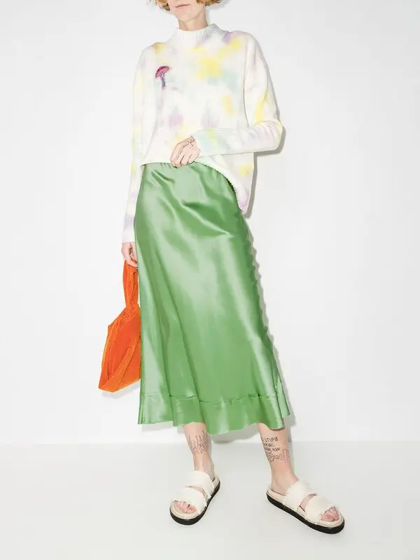 LEE MATHEWS Stella Silk Midi Skirt