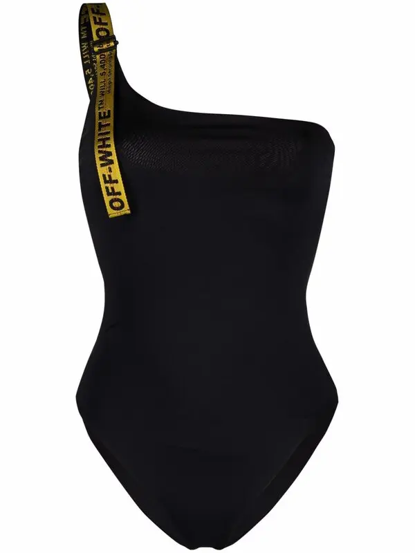 Off-White Industrial Strap Asymmetric Swimsuit - Black